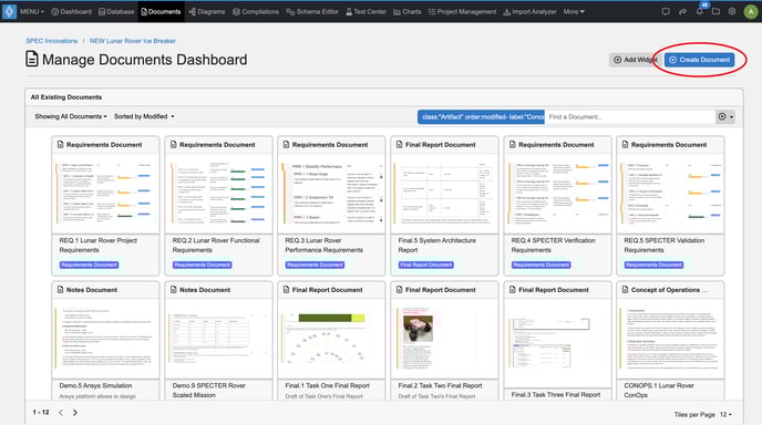 Create a Document in Innoslate